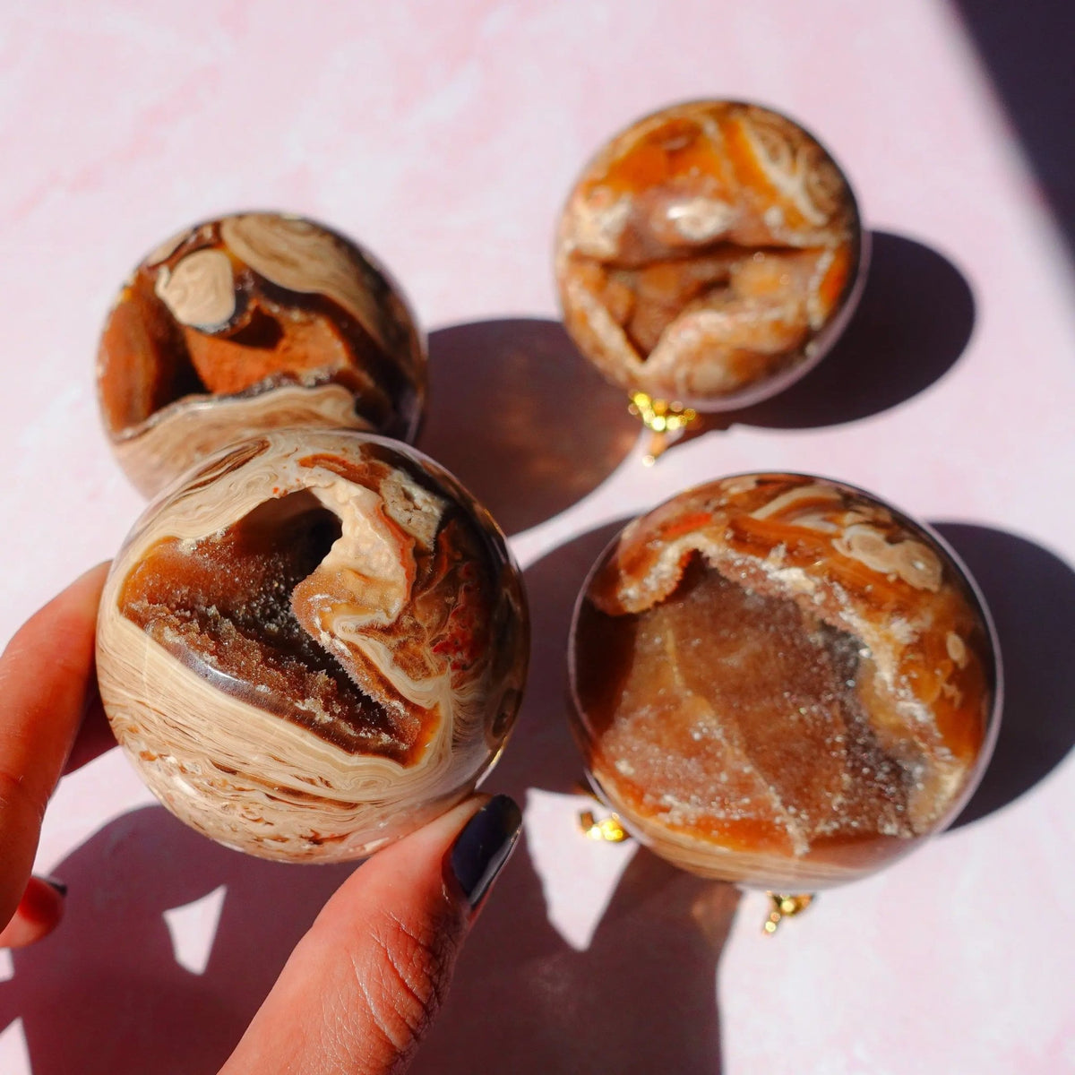 Buy Brown Aragonite Spheres | Amethyst Goddess Crystals