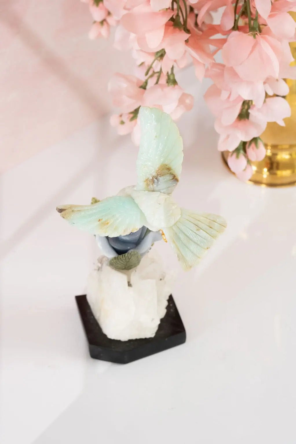 'Ethereal Wings' Andean Opal Hummingbird Crystal Bird Carving– Amethyst ...