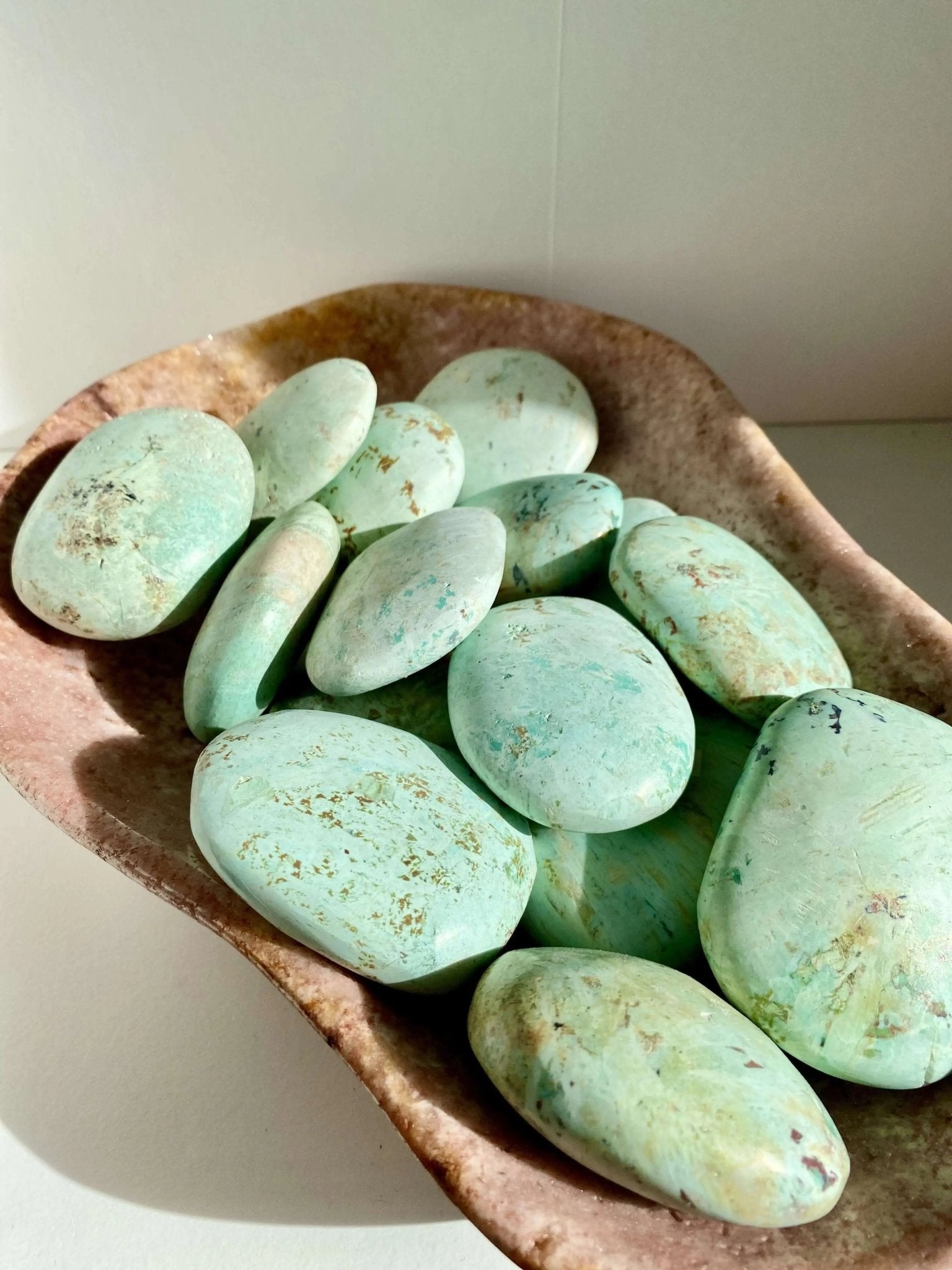 Peruvian Turquoise Palm Stones For Inner Wisdom | Amethyst Goddess